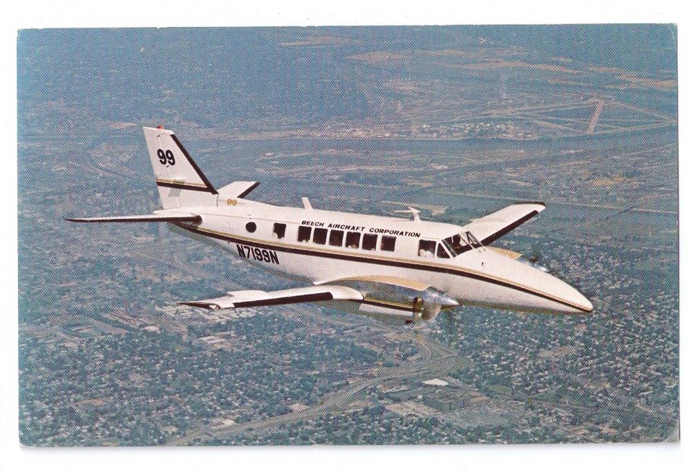 Aviation Postcard Beechcraft 99 Airliner Commuter Airplane Turboprop ...