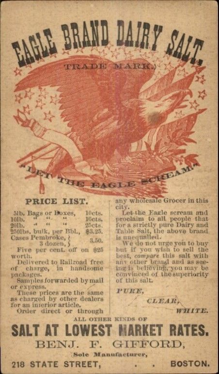 UX1 or UX3? 1873 Illustrated Postal Card Eagle Salt BK Gofford ...