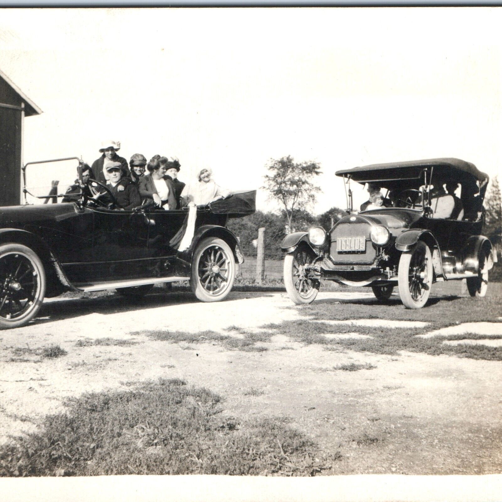 1915 IL Overland & Cole Touring Car RPPC Full Cars Real Photo Postcard ...