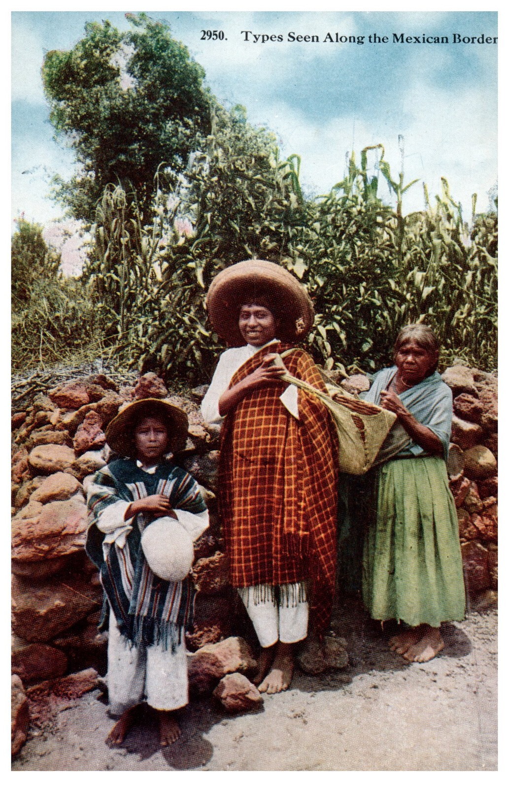 Vintage Types Along Mexican Border Postcard Cultural Dress Early 1900s ...