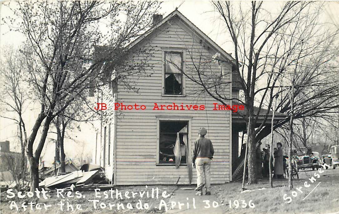 IA, Estherville, Iowa, RPPC, Scott Residence After Tornado 1936 ...