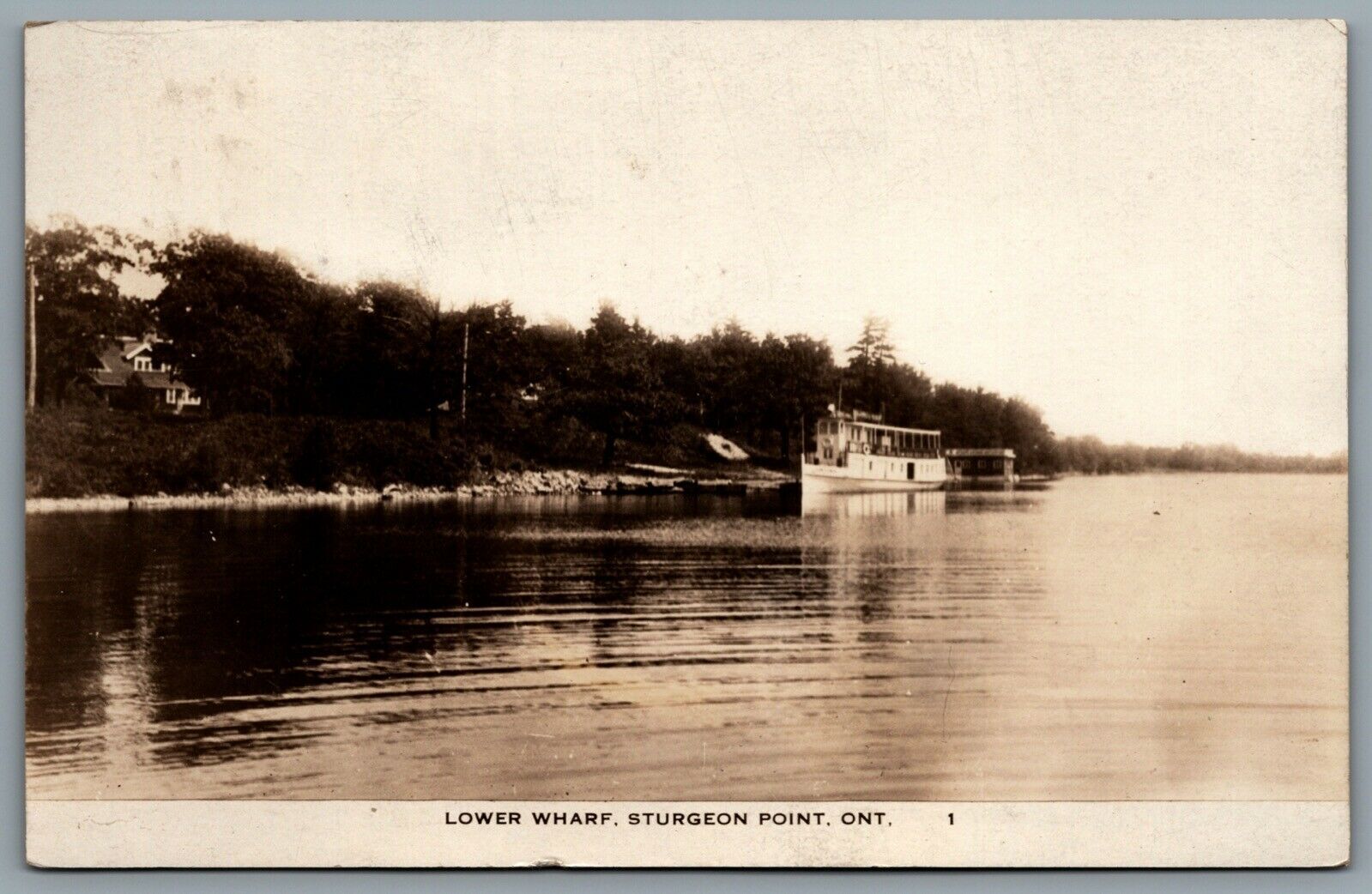 Postcard RPPC c1909 Sturgeon Point Ontario Lower Wharf Split Ring ...