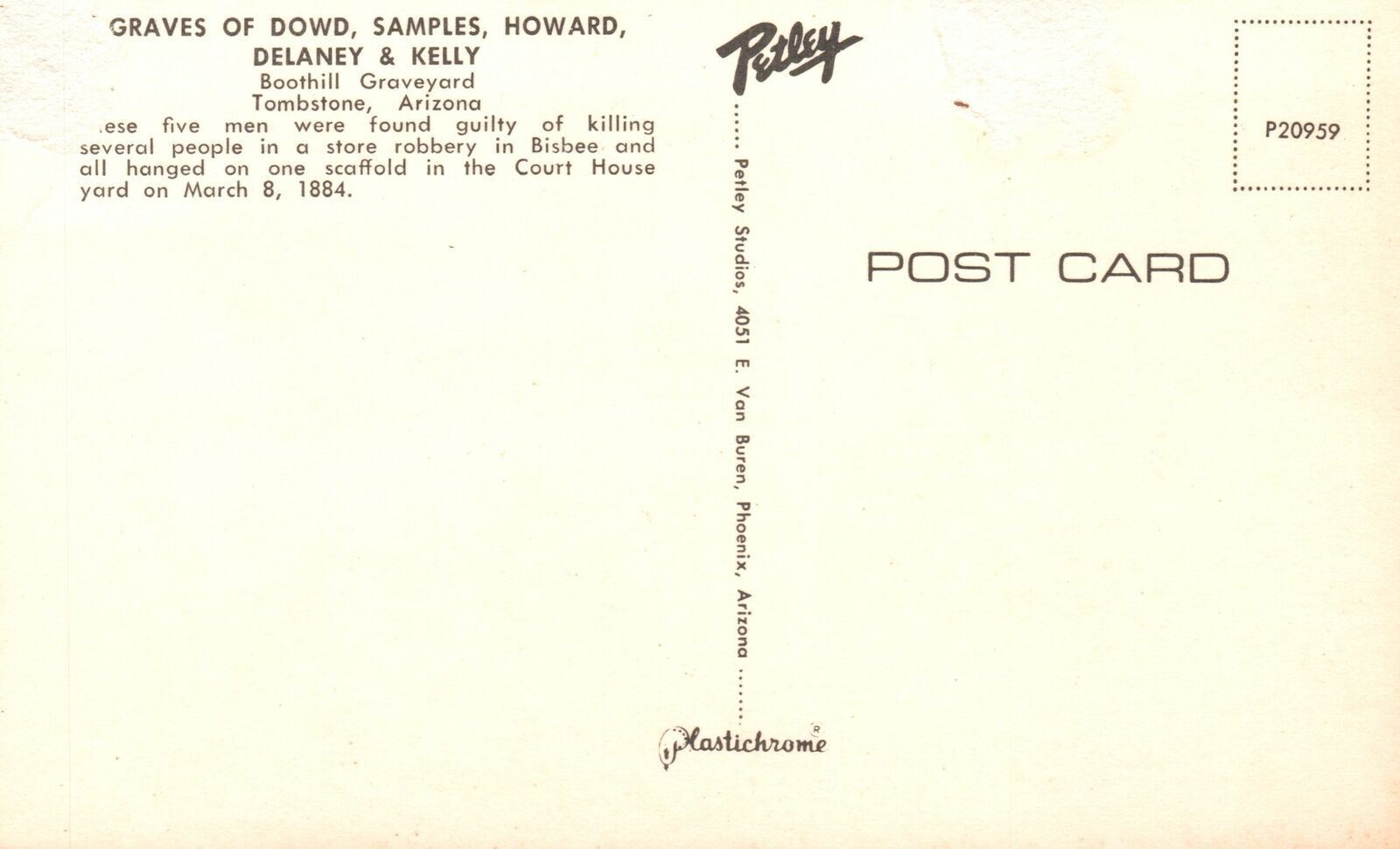 Vintage Postcard Graves Of Dowd Samples Howard Delaney & Kelly ...