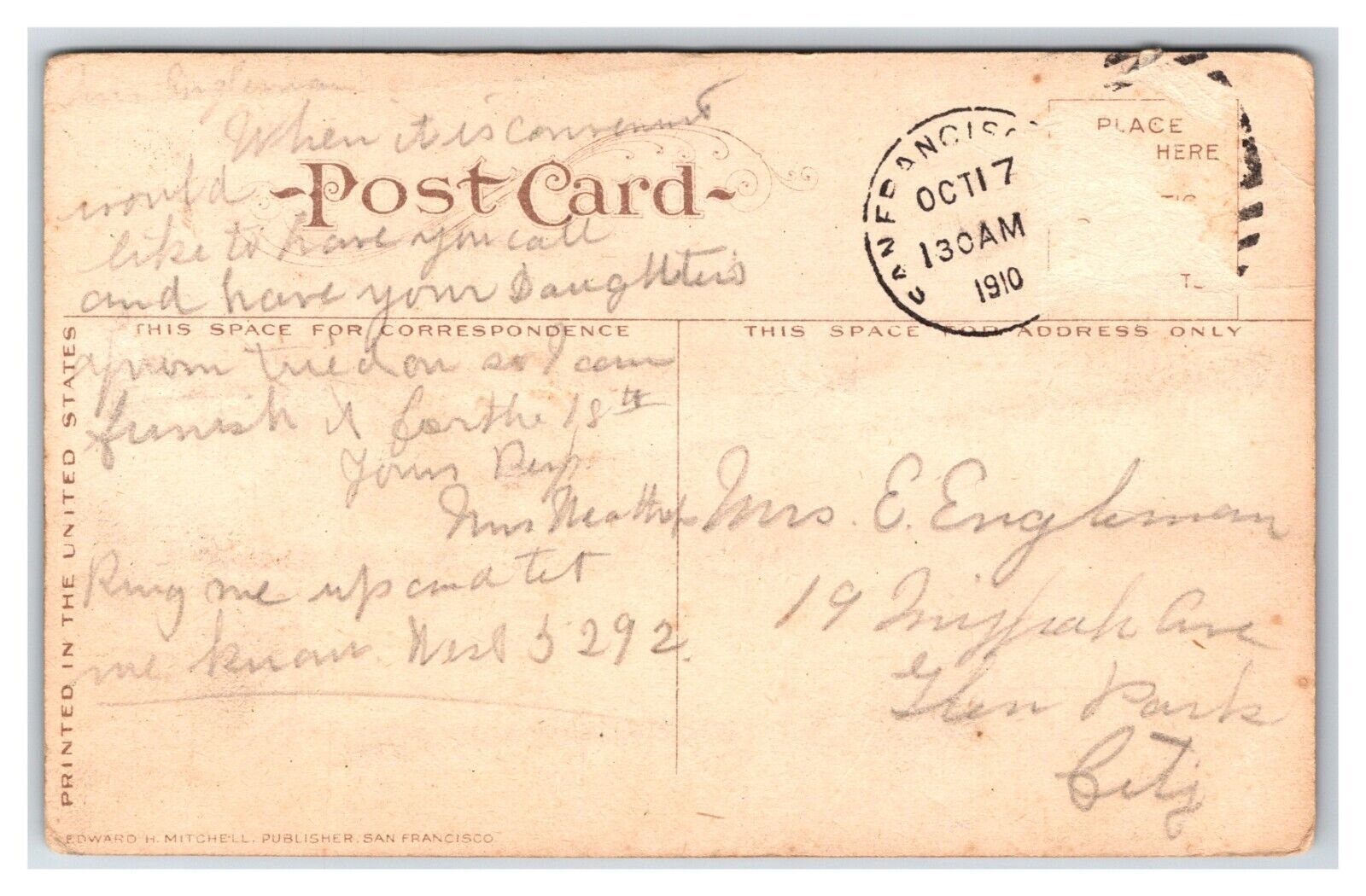 Mission San Miguel Arcángel San Miguel CA California DB Postcard w ...