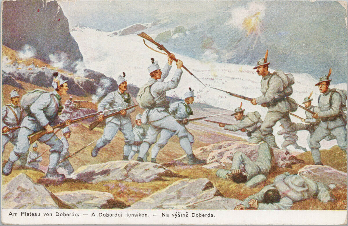 Soldiers Am Plateau von Doberdo Doberdoi Fensikon Military Postcard G97 ...
