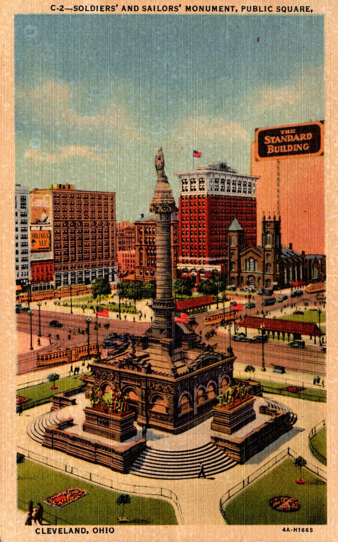 Ohio Cleveland Public Square Soldiers and Sailors Monument 1953 ...