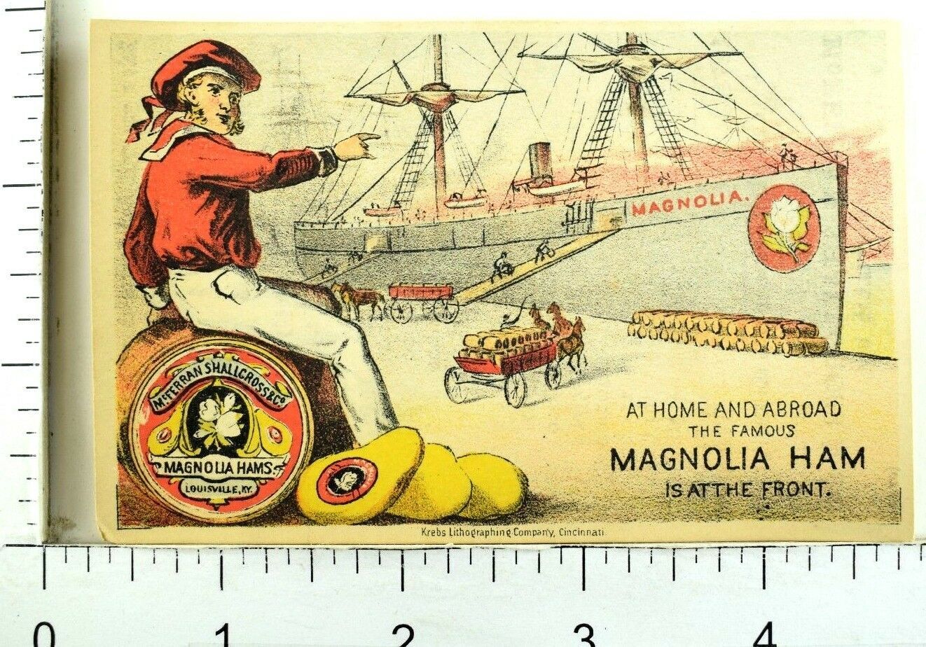 1878 Magnolia Ham Navy Sailor Ship Loading Dock McFerran, Shallcross ...