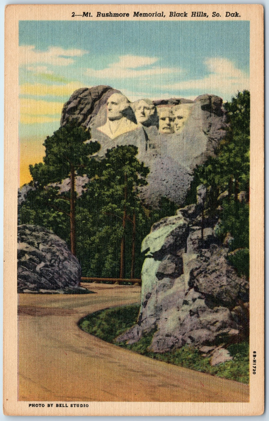 c1940s Black Hills, SD Mt. Rushmore Memorial Linen PC Iron Mountain ...