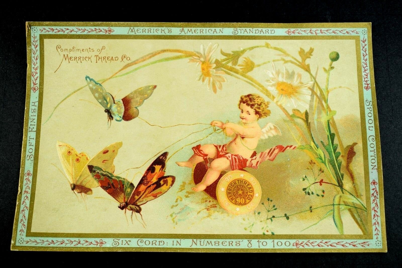 1880's Large Fantasy Fairy & Butterflies Merrick Thread Victorian Trade ...