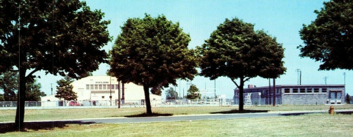1950s Military Fort Dix New Jersey Sports Arena Memorial Pool Postcard ...