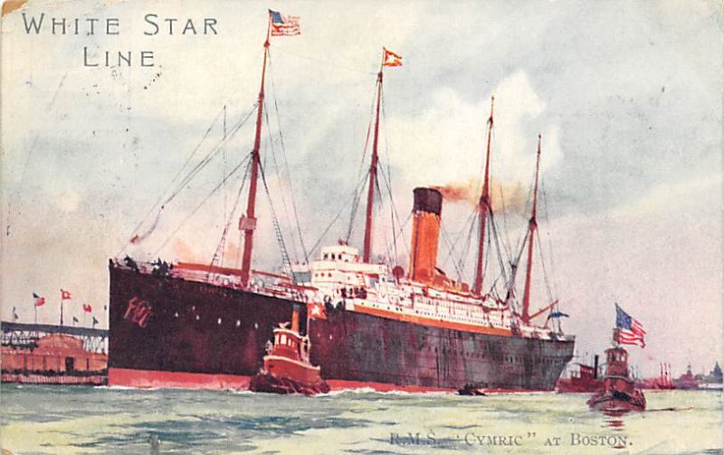 SS Cymric White Star Line Writing on back | Topics - Other, Postcard ...