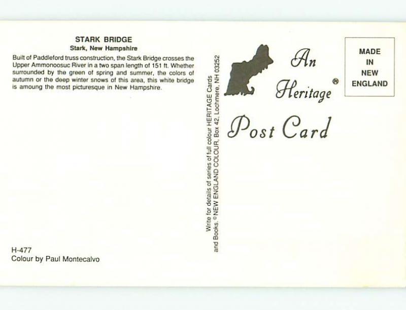 Unused 1980's COVERED BRIDGE Stark New Hampshire NH t7530@ | United ...