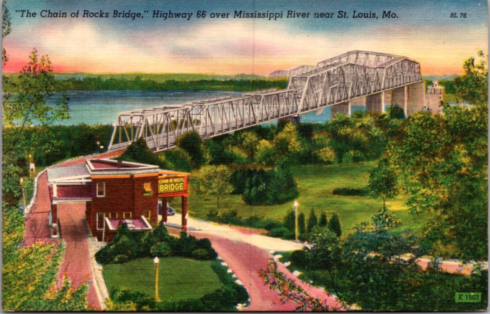 Linen PC Chain of Rocks Bridge Route 66 Mississippi River St. Louis ...