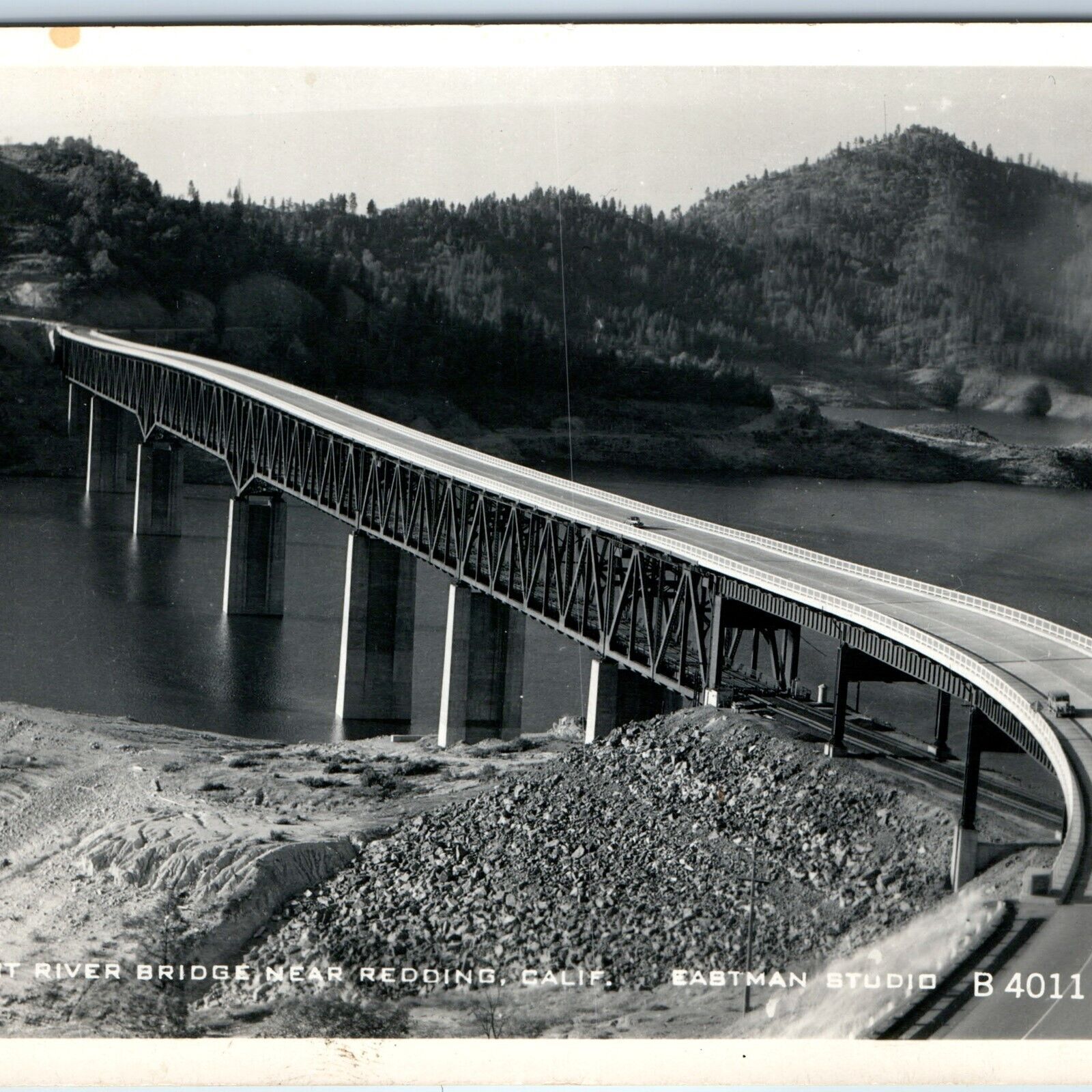 1950 Redding, Cali. RPPC Pit River Bridge Real Photo Postcard CA ...