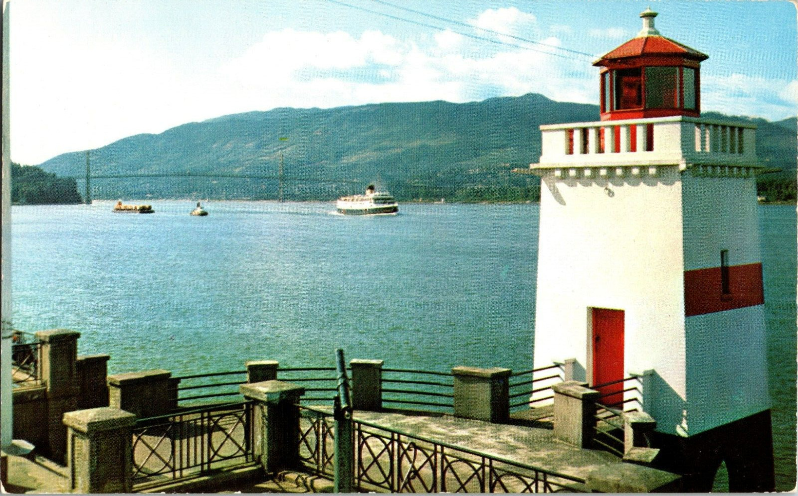 Circa 50s 60s Postcard Brockton Point Lighthouse Stanley Park Vancouver ...