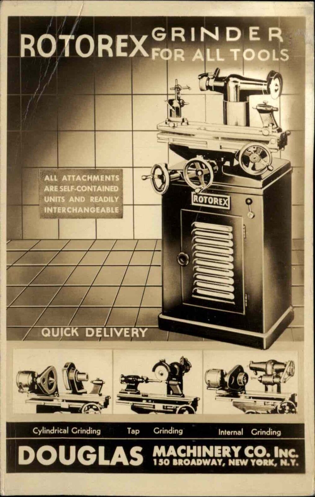New York City Douglas Machinery Rotorex Grinder For Tools Real Photo ...