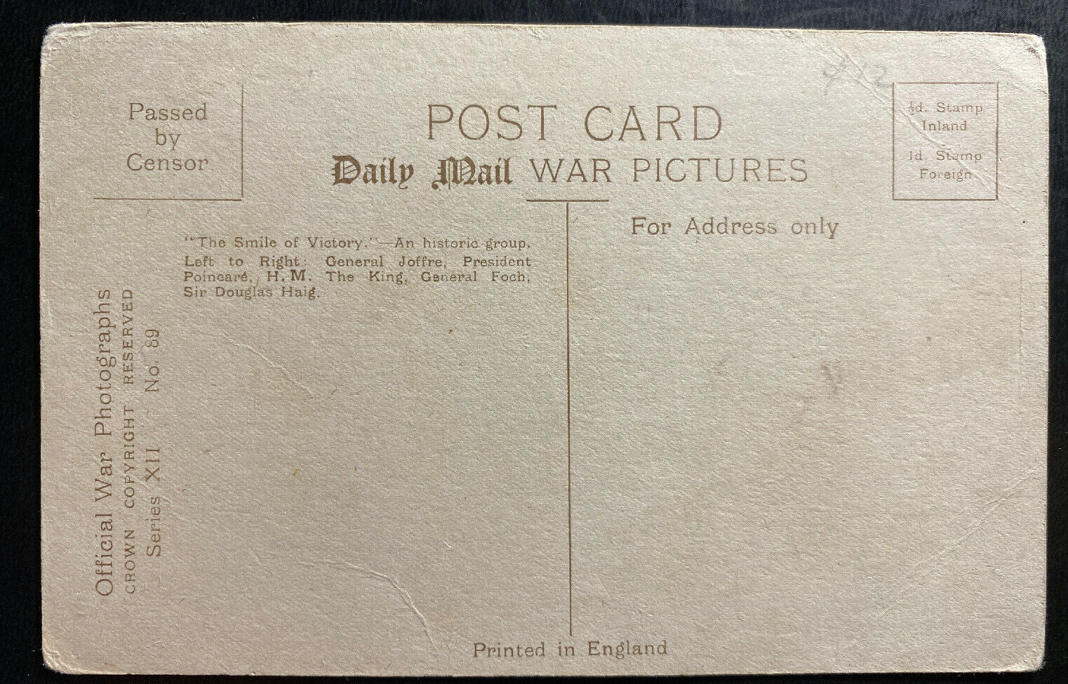 Mint England Real Picture Postcard RPPC Smile Of Victory King George V ...