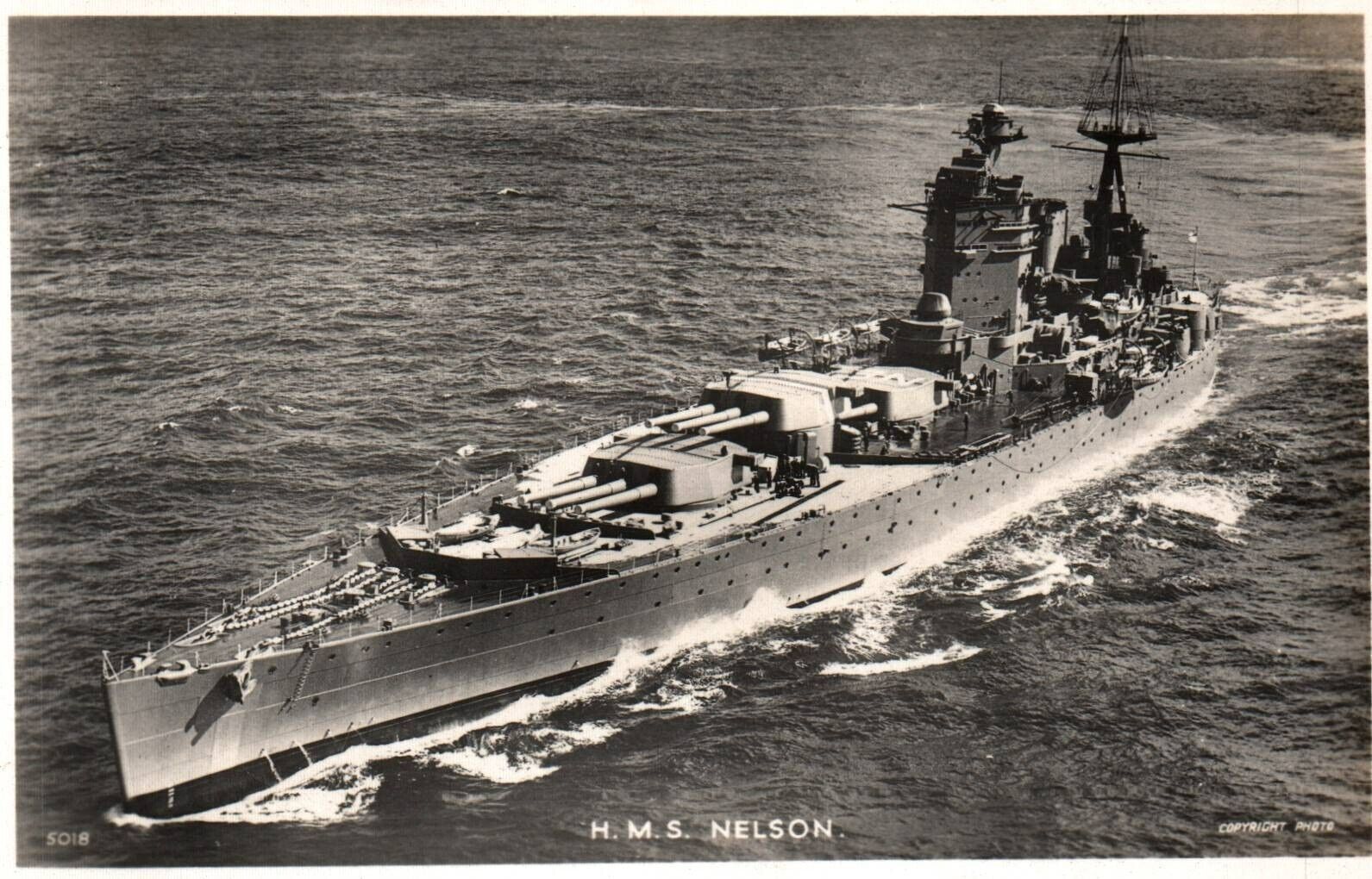 RPPC Photo British Royal Navy HMS Nelson (28) Battleship War Time ...