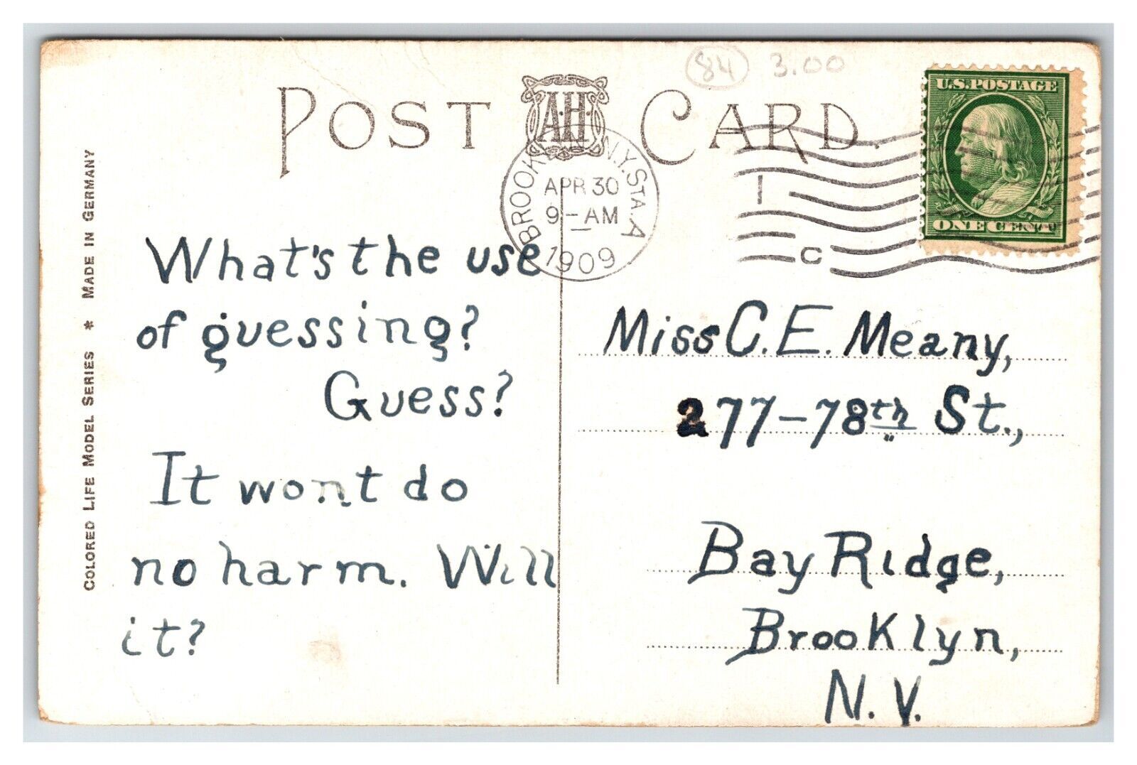 Comic Man On Ship is Seasick Very Unsettled 1909 DB Postcard S3 | Other ...