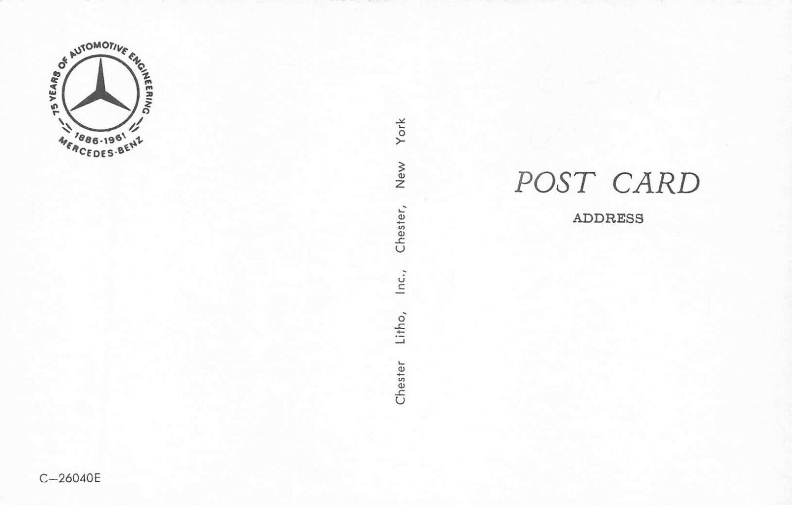 Chester NY Mercedes - Benz Hood Ornament Postcard | United States - New ...