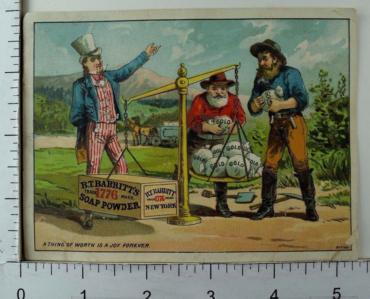 B.T Babbitt's Soap California Gold Miners Uncle Sam Scale Fabulous! *K ...