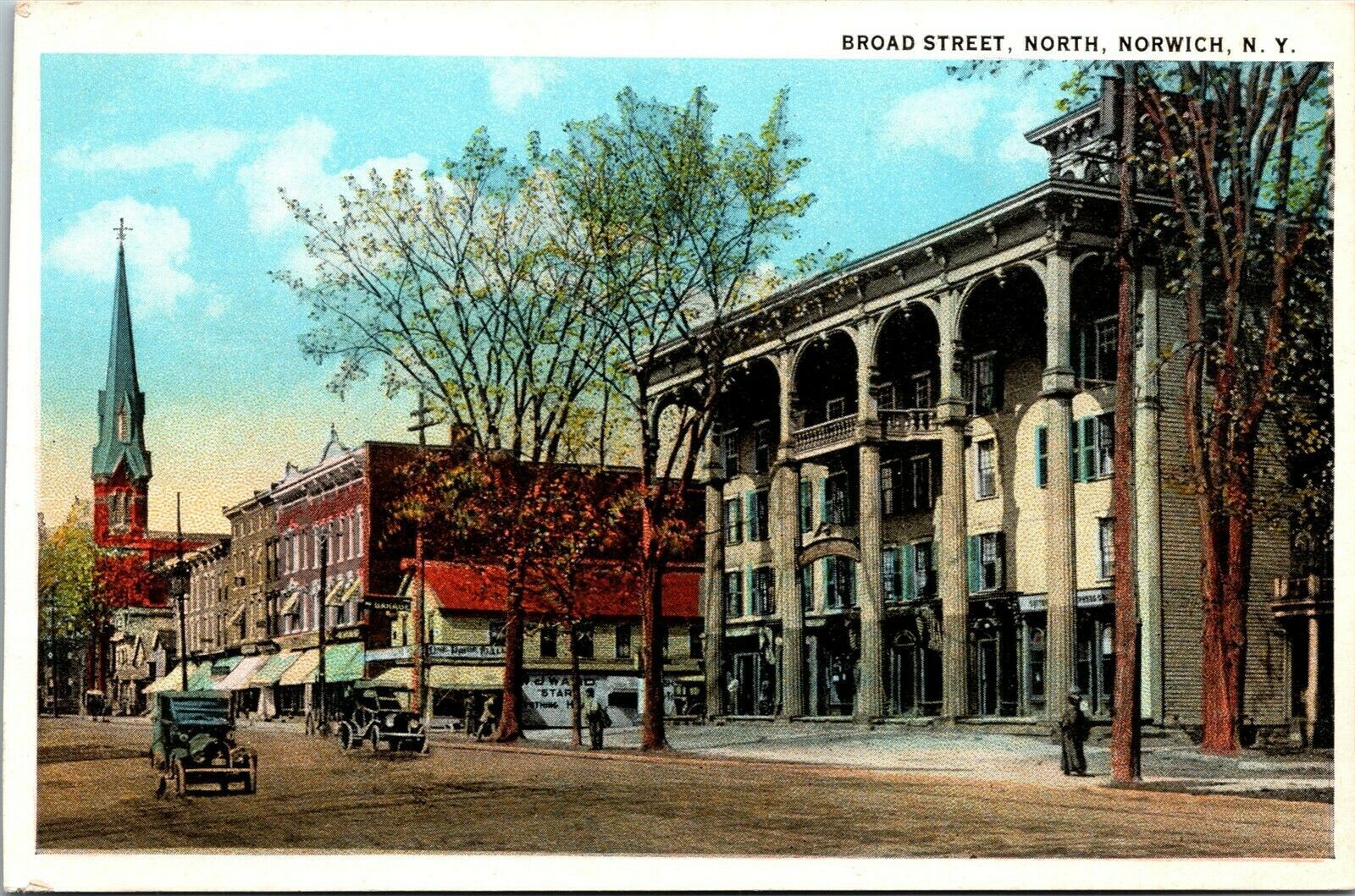 Vtg Norwich New York NY View of Broad Street North 1920s Unused WB ...
