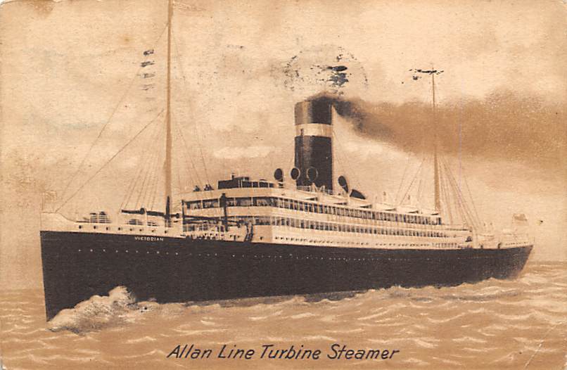 Turbine Steamer Allan Line Ship 1911 | Topics - Other, Postcard ...