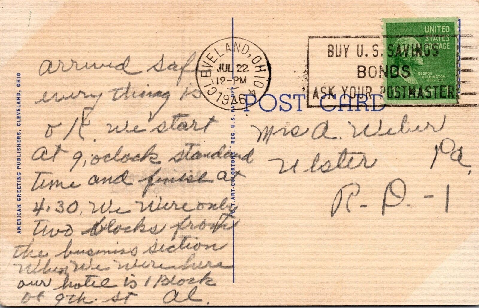 Vtg Cleveland Ohio OH Main Avenue Bridge Looking West 1940s Linen View ...