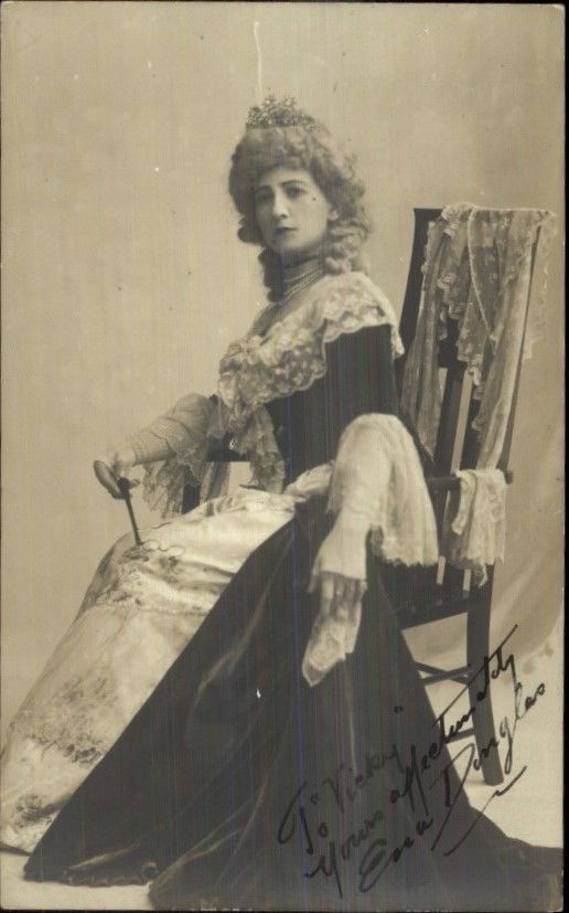 Actress Ena Gregory Marion Douglas Autograph as Eva Douglas c1910 RPPC ...