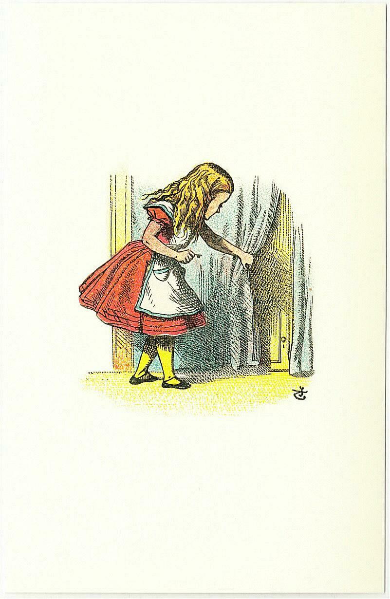 Alice in Wonderland Small Door Behind the Curtain Postcard by John ...