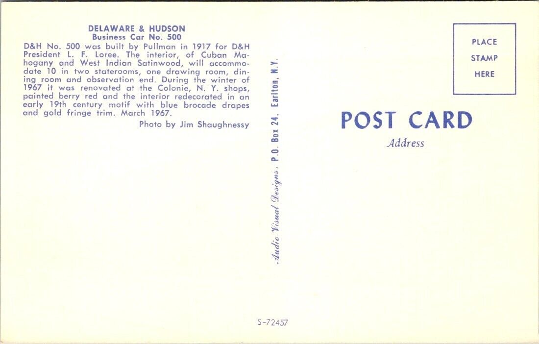 Vintage Railroad Train Locomotive Postcard - Delaware & Hudson Railroad ...