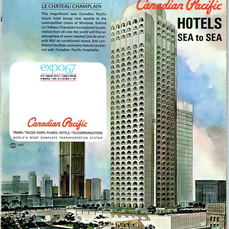 1967 Canadian Pacific x12 Hotels Advertising Brochure Quebec Alberta ...