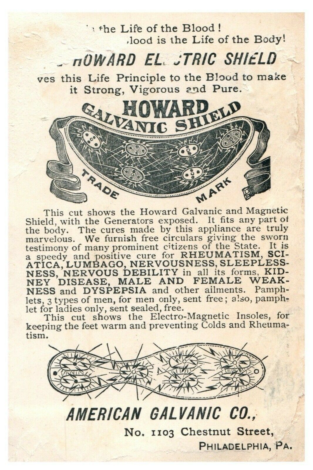 1880's Howard Galvanic Shield Quack Medicine Sail Boats Trade Card F102 ...