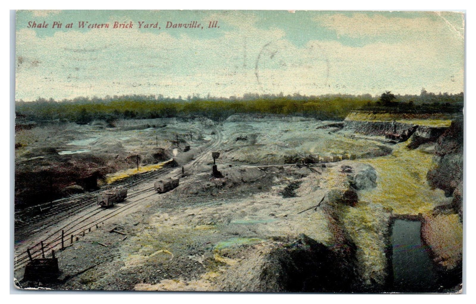 1911 Shale Pit at Western Brick Yard, Danville, IL Postcard | United ...
