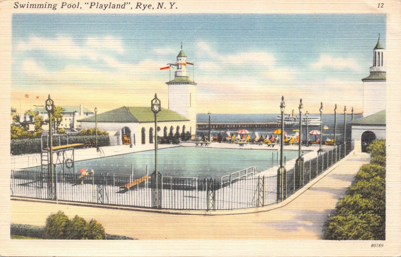 RYE Ny~Playland~Swimming Pool at the Beach Postcard | United States ...