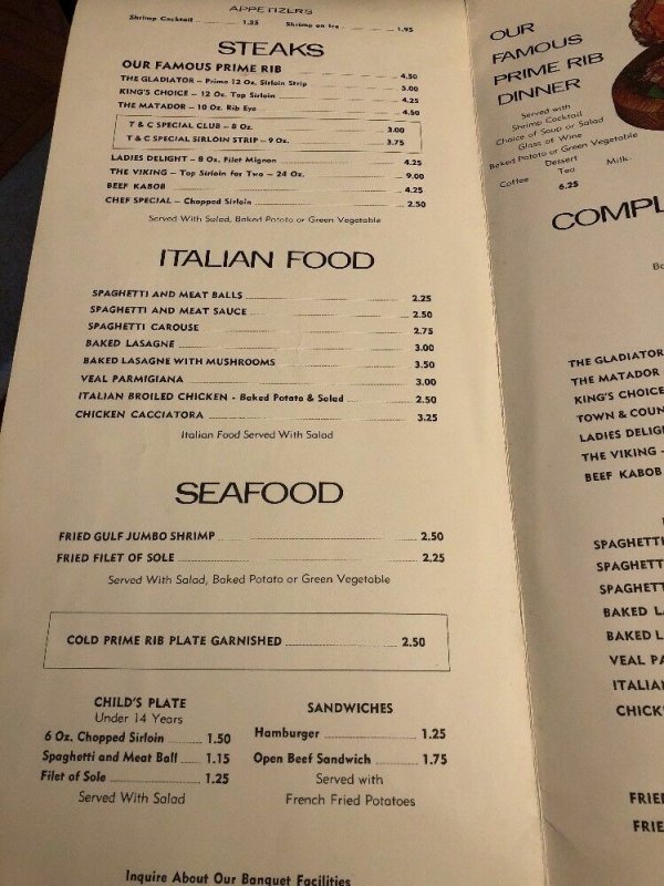 Vintage 60s TOWN & COUNTRY Large Restaurant Menu Dallas TX Texas ...