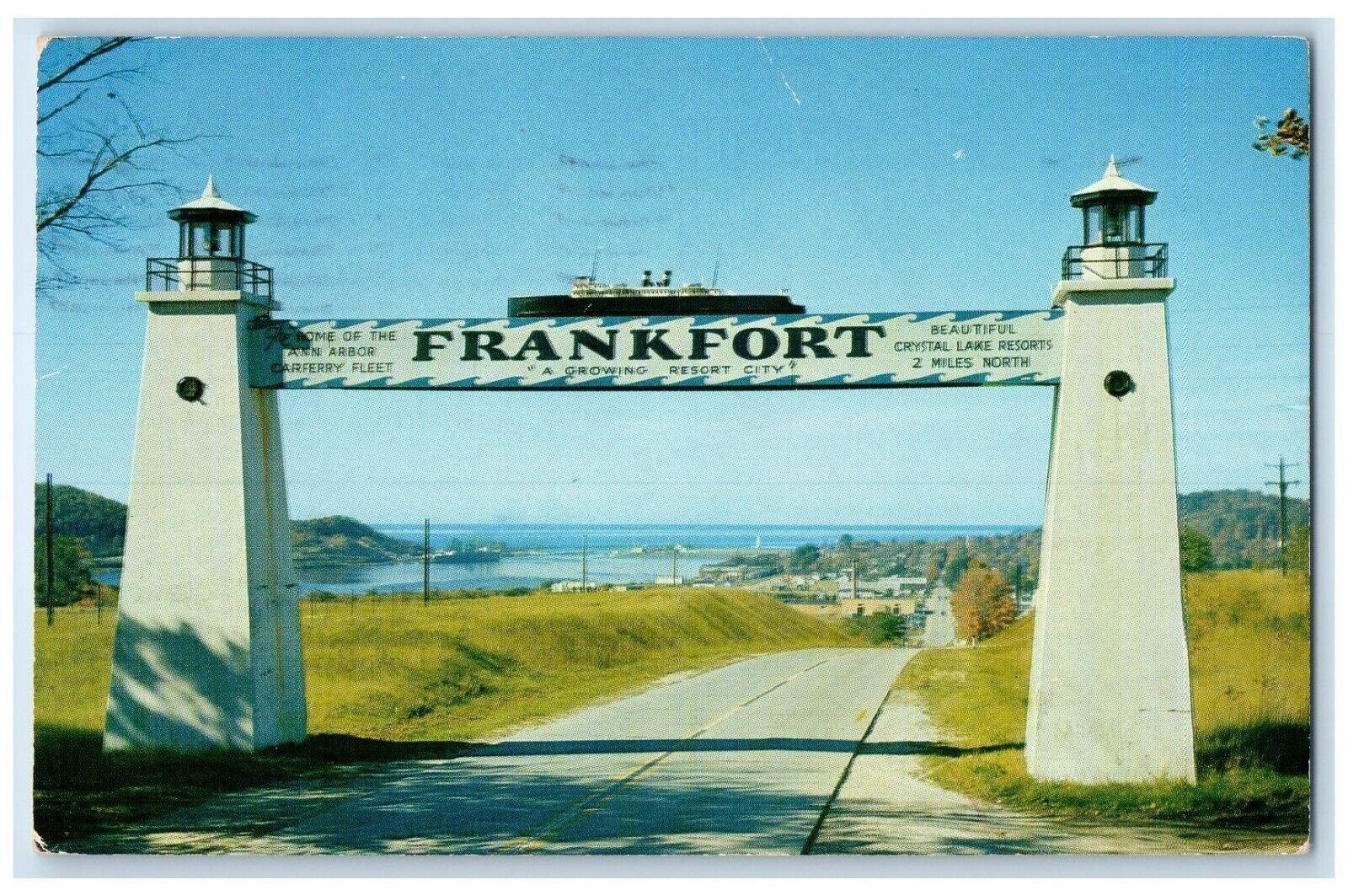 1956 Frankfort Arch Bird's Eye View Of Frankfort Michigan MI Vintage ...
