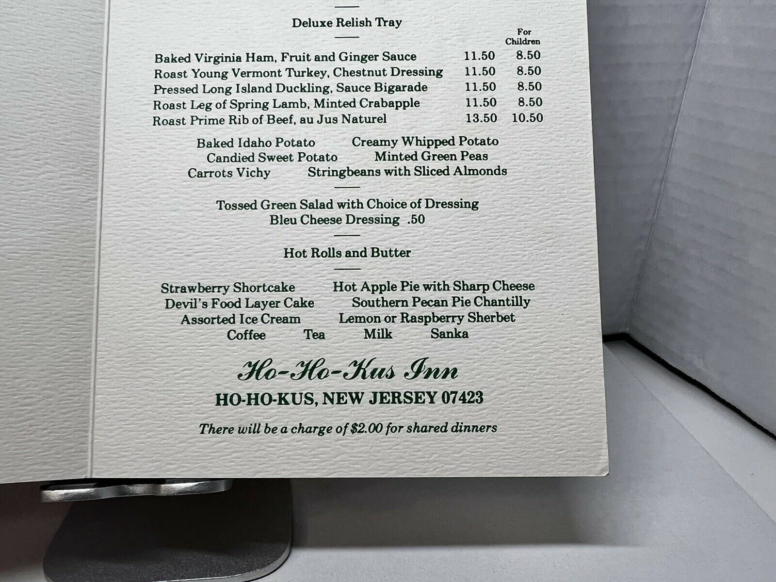 Vintage 1978 Ho-Ho-Kus Inn Easter Dinner Menu NJ | Ephemera - Menus ...