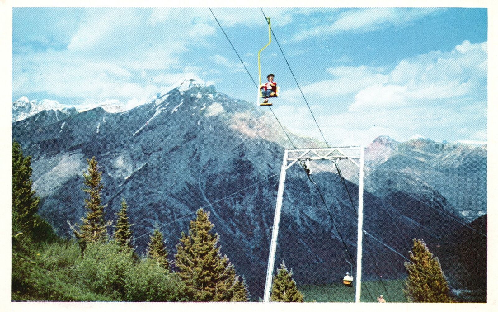 Vintage Postcard 1920s Banff Chair Lift Ride Mt. Norquay Bow Valley ...