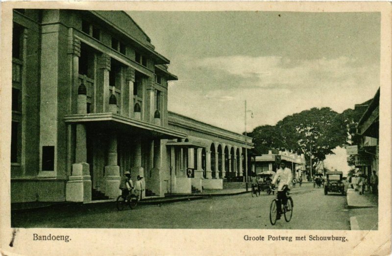 PC CPA BANDOENG Groote Postweg met Schouwburg INDONESIA (a13866) | Asia ...