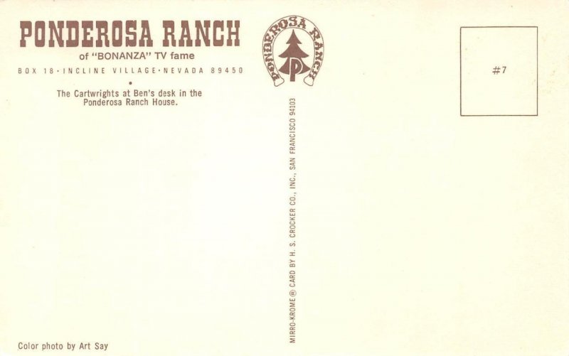 PONDEROSA RANCH Bonanza TV Show The Cartwrights Tahoe c1960s Vintage ...
