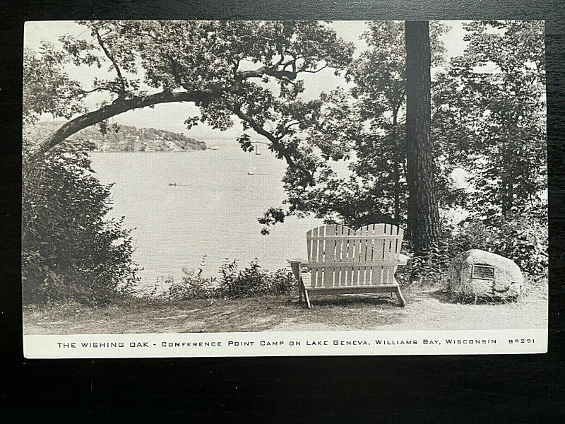 Vintage Postcard>1940's>The Wishing Oak>Conference Point Camp>Lake ...