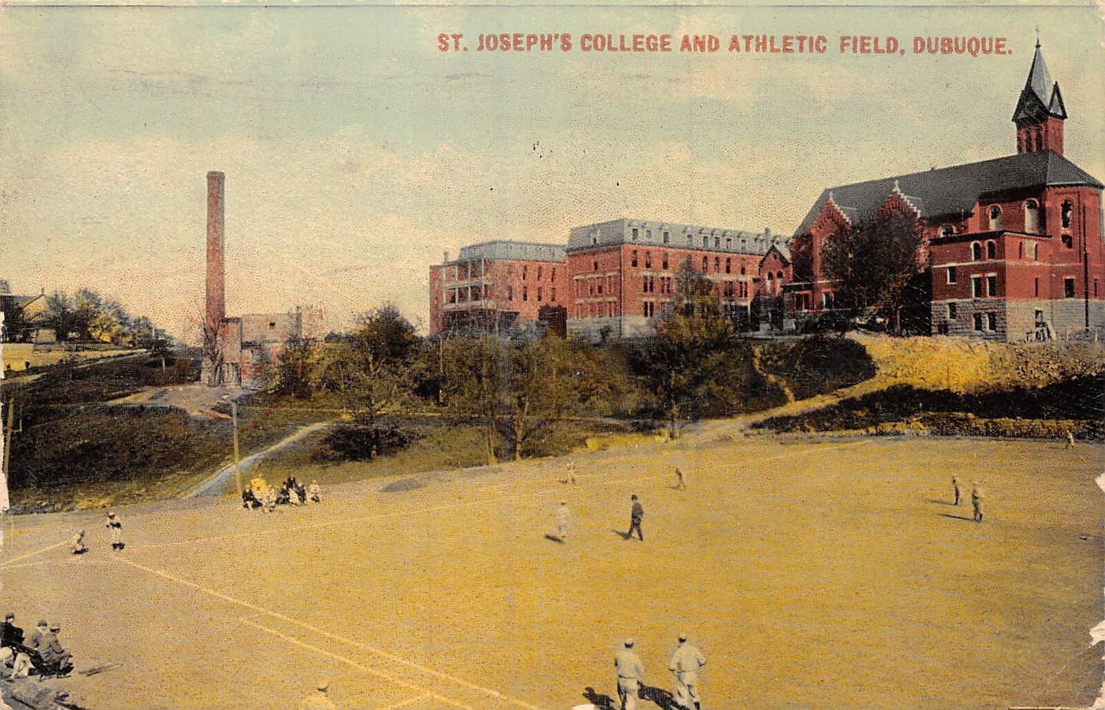 Dubuque Iowa St. Joseph's College & Athletic Field, Vintage Postcard ...