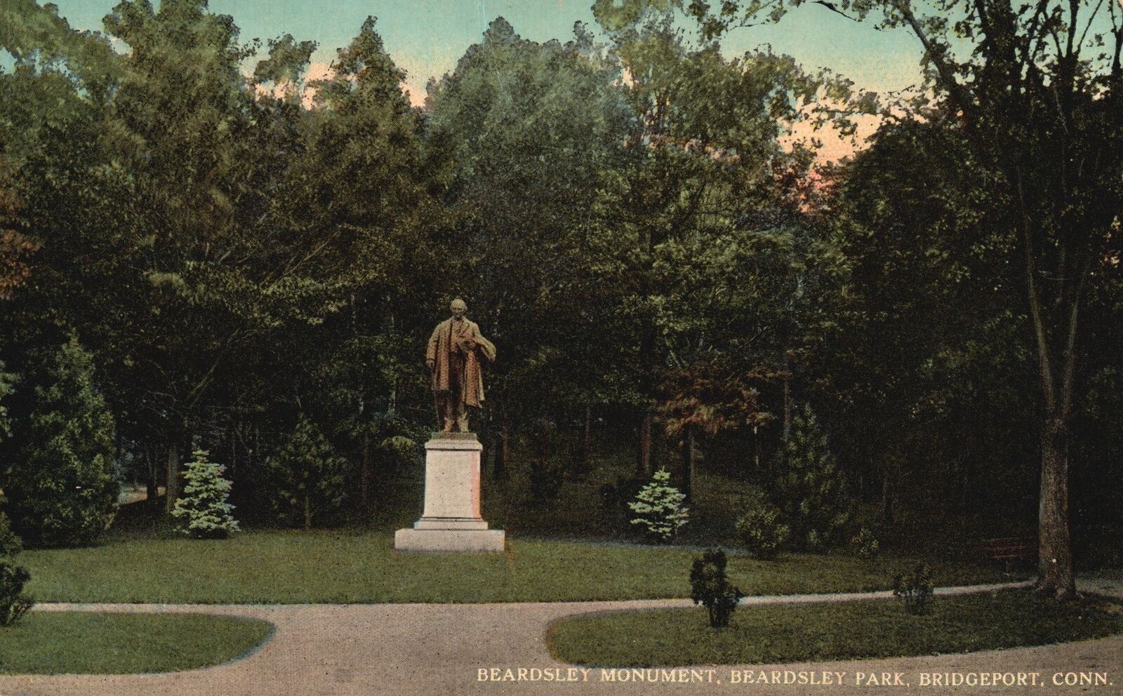 Vintage Postcard Beardsley Monument Park Recreational Bridgeport ...