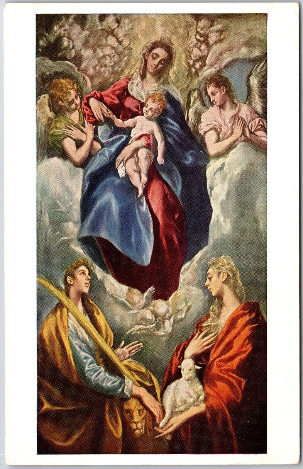 The Virgin With Saint Ines and Saint Tecla By El Greco Postcard | Other ...