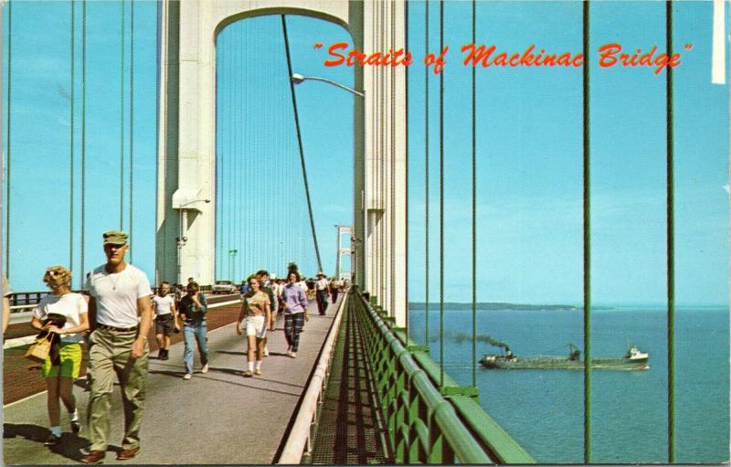 Straights of Mackinac Bridge - (c) 1963 annual Mackinac Bridge Walk ...