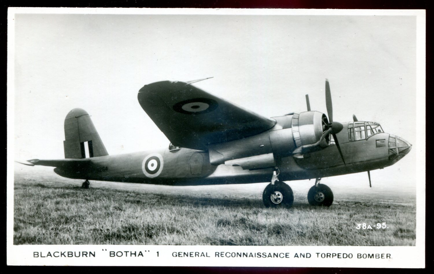 dc1183 - AIR FORCE 1940s Blackburn BOTHA Torpedo Bomber. Real Photo ...