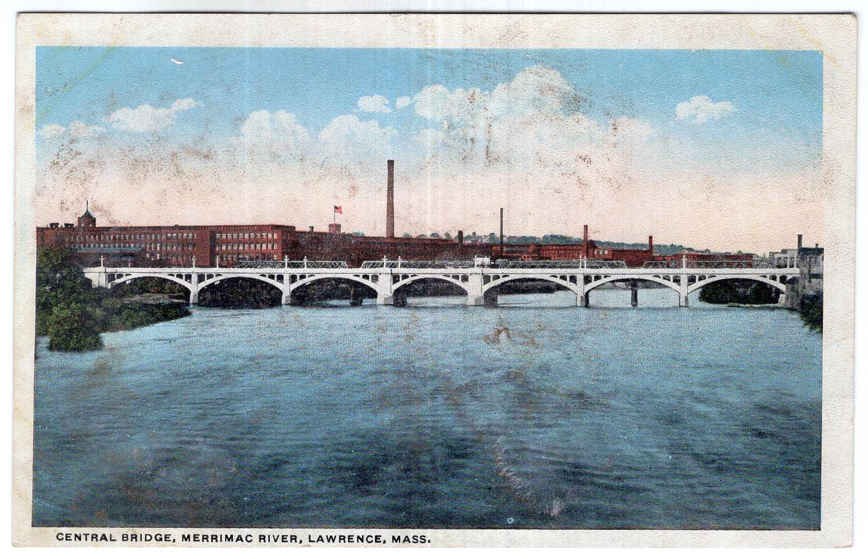 Lawrence, Mass, Central Bridge, Merrimac River | United States ...