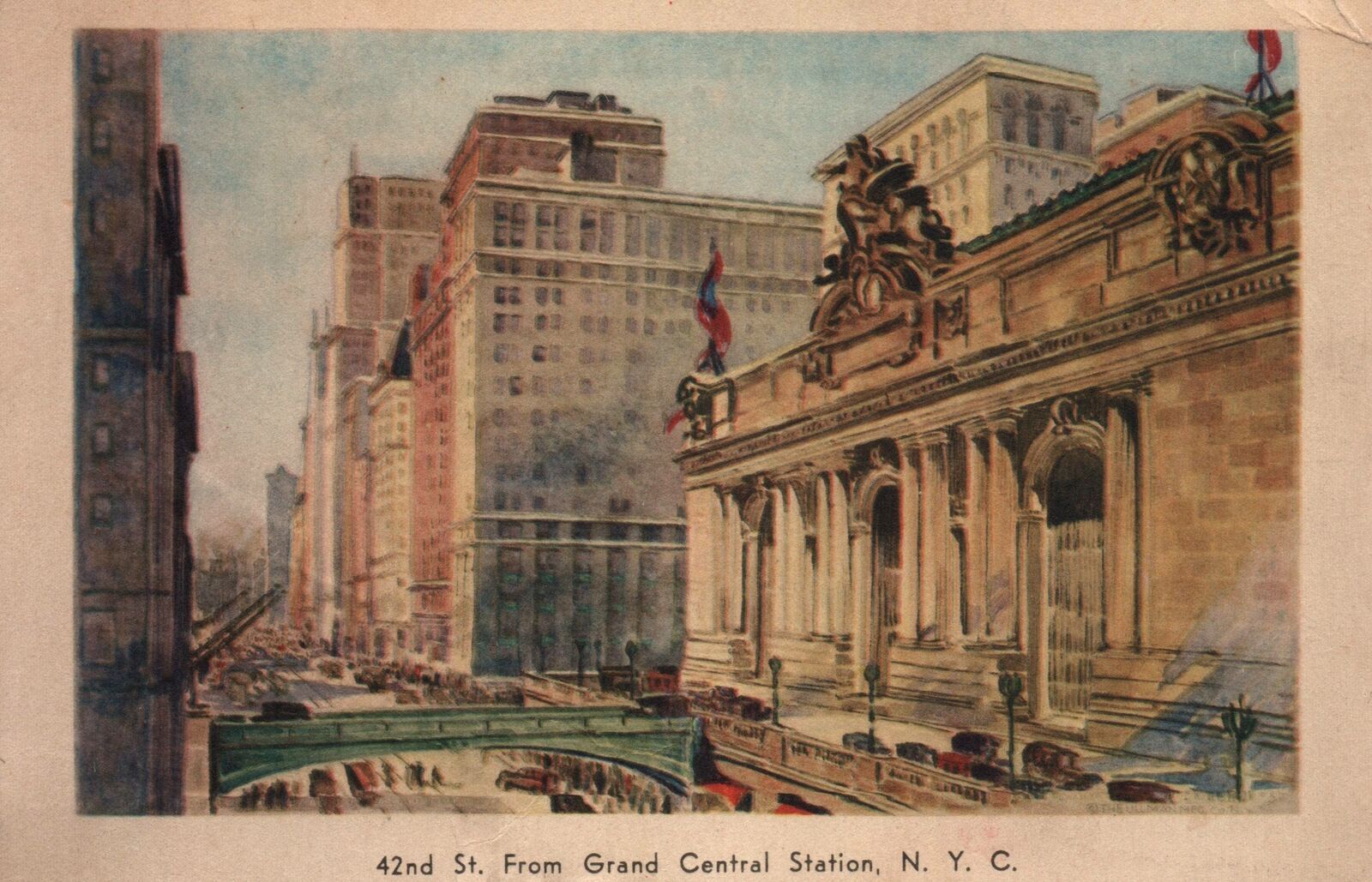 Vintage Postcard 42nd Street View From Grand Central Station New York ...