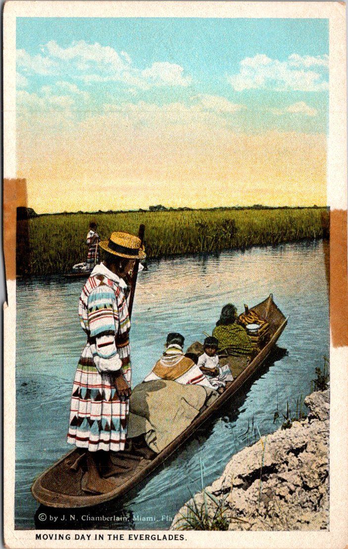 Florida Seminole Indians Moving Day In The Everglades Curteich | United ...